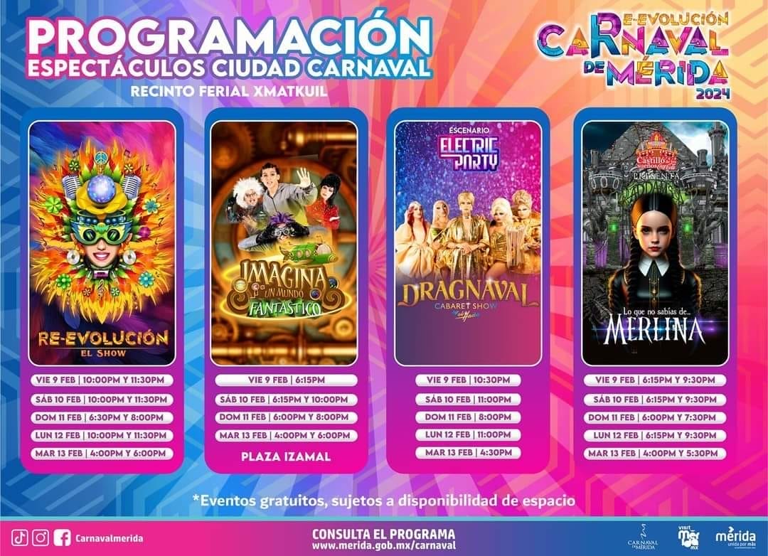 Carnaval de Mérida 2024, cartelera de eventos y más - Descubro