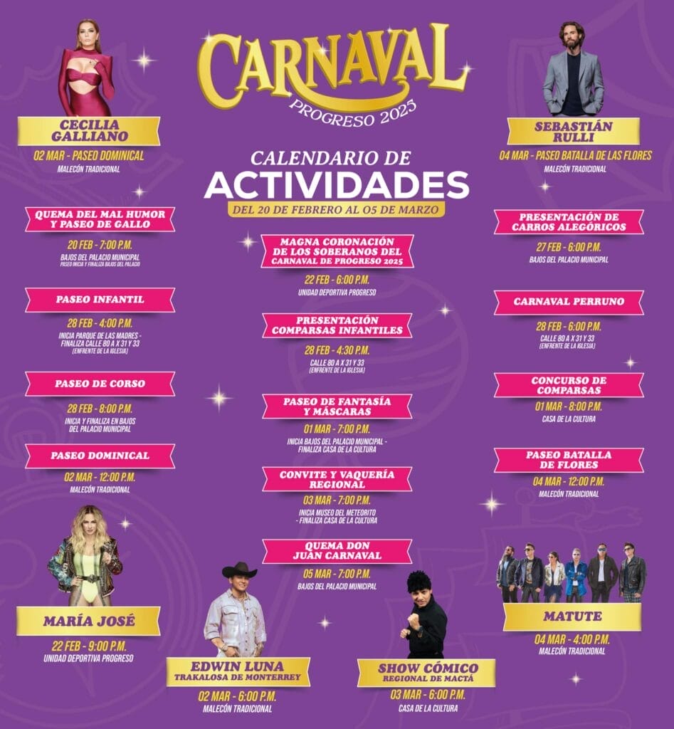 Carnaval Progreso 2025: Conoce las fechas, conciertos y artistas ...